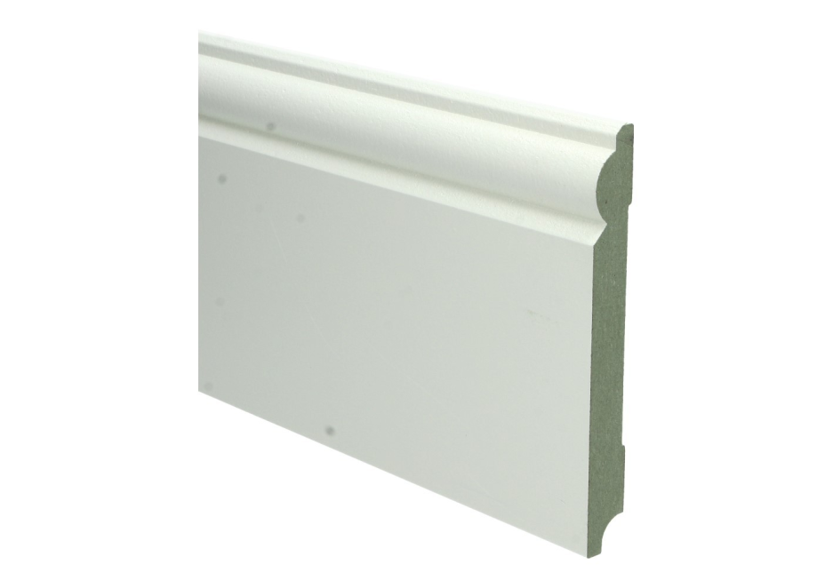 MDF Barok Plint 150x18mm Wit Voorgelakt RAL9010 | Woodstep